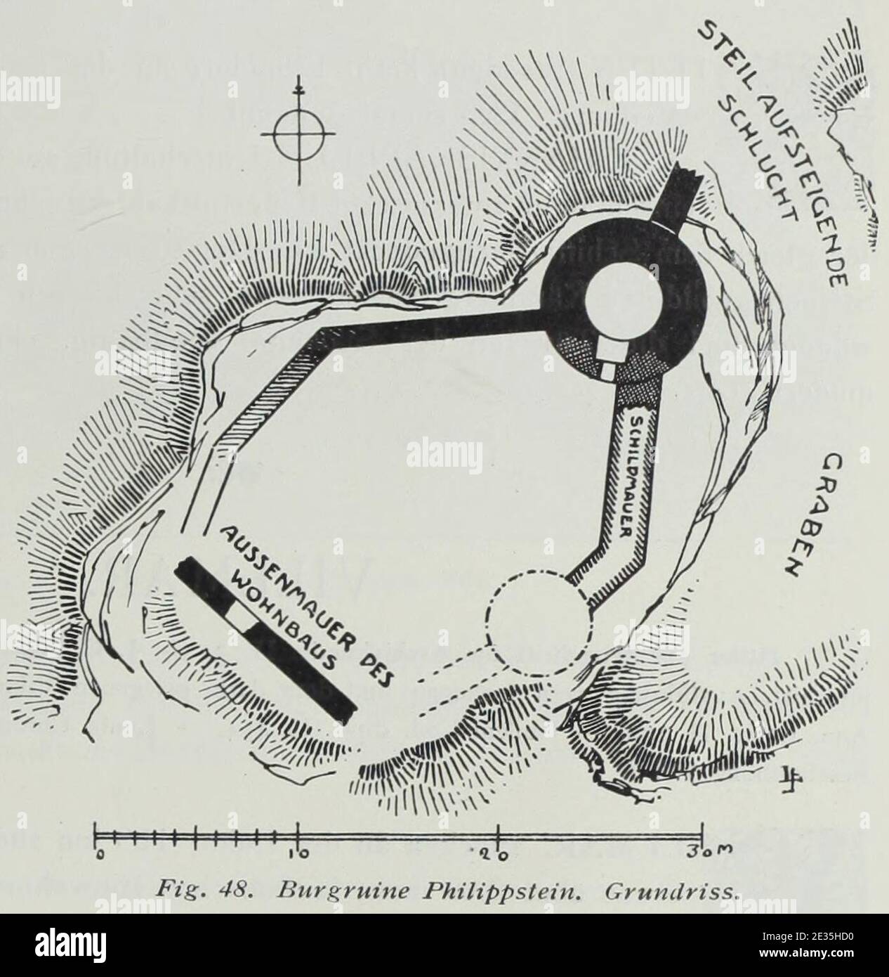 Luthmer III-048-Burgruine Philippstein Grundriss Stock Photo - Alamy