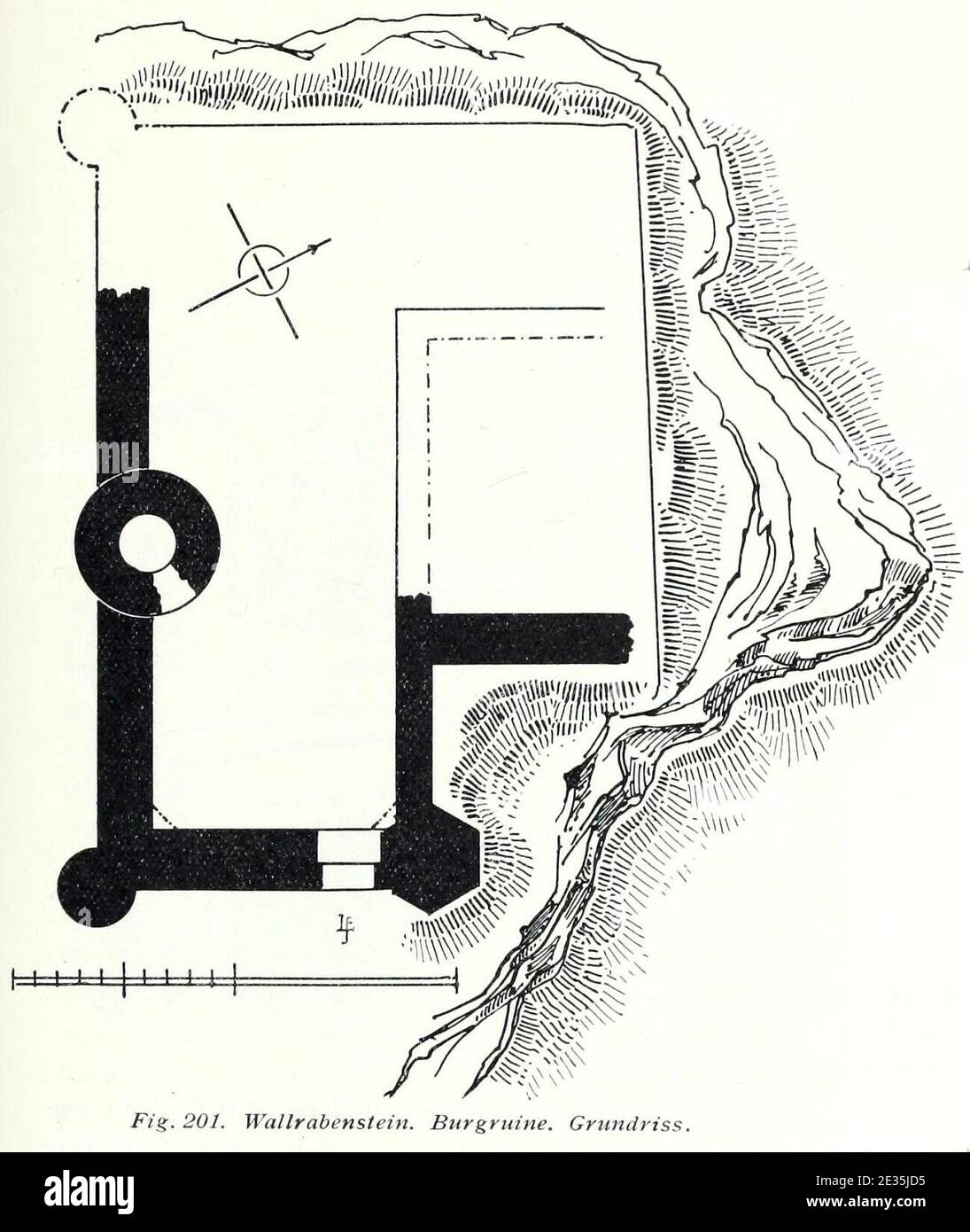 Luthmer V - 201 - Wallrabenstein Burgruine Grundriss Stock Photo - Alamy