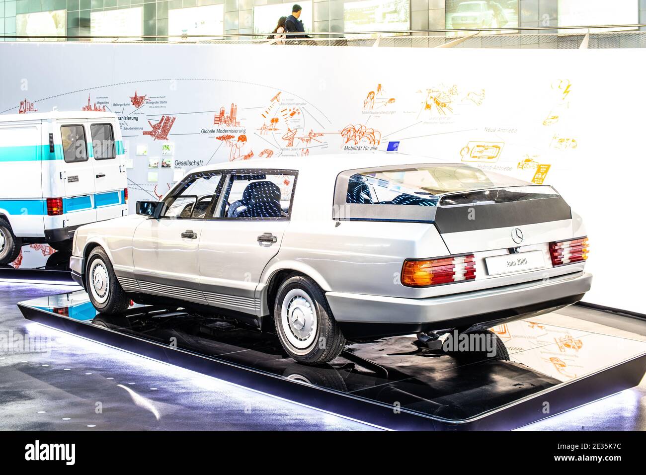 STUTTGART, GERMANY, 2019: Mercedes-Benz exhibition with vintage ...