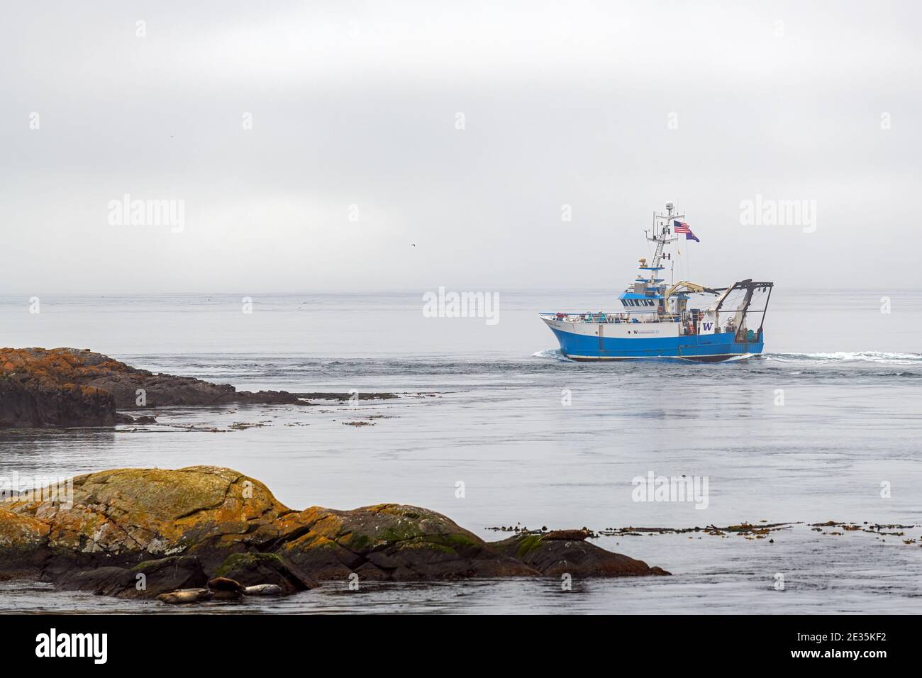 The Rachel Carson Marine Research vessel off the Shark Reef Sanctuary ...