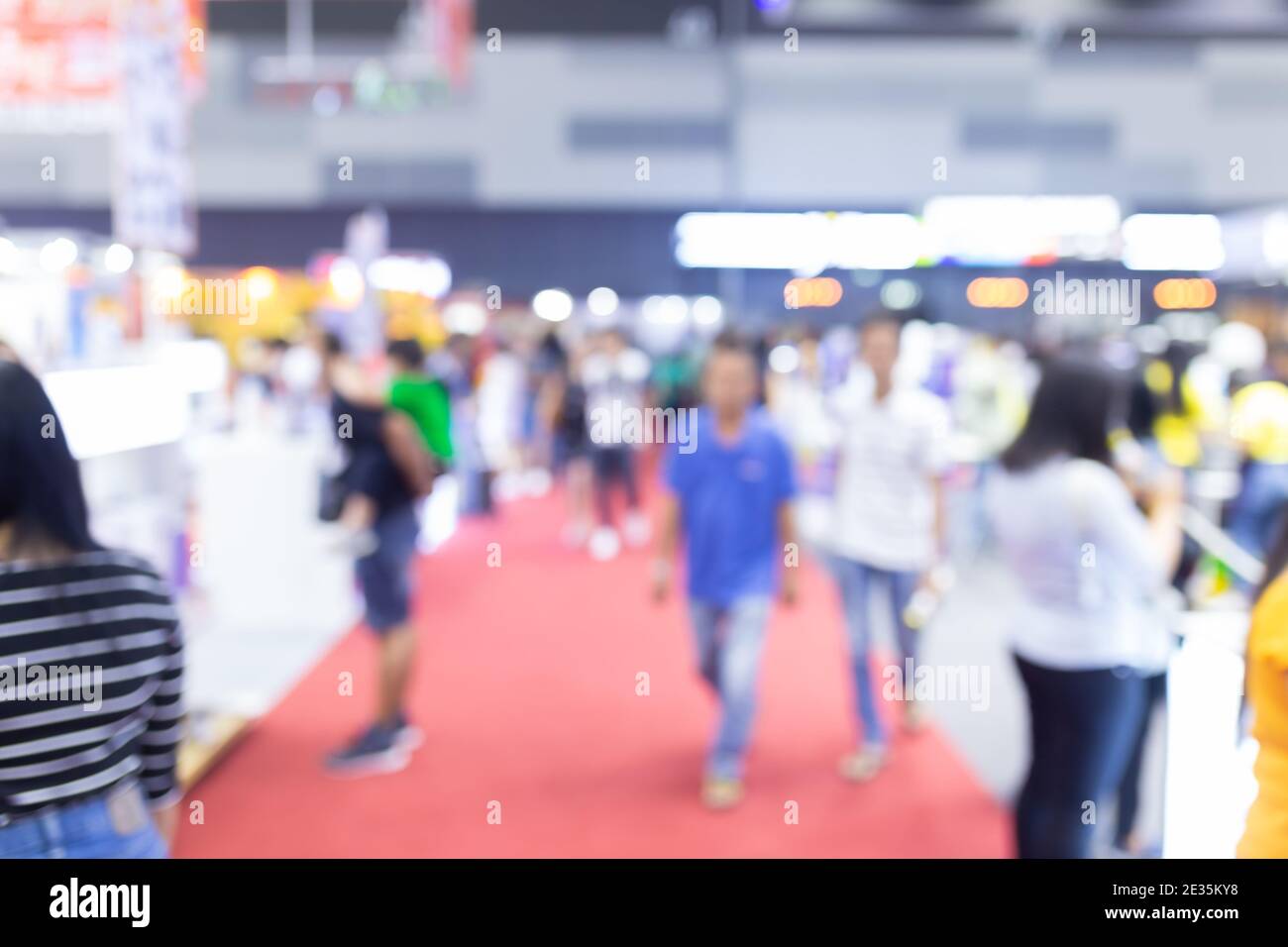 Abstract blur people in exhibition hall event trade show expo ...