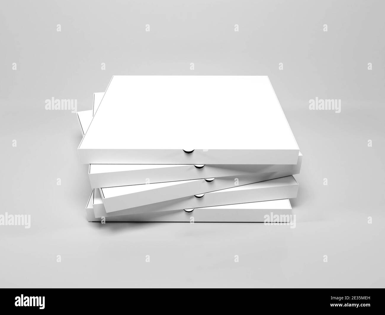 Realistic Pizza Box 3D Illustration Mockup Scene on Isolated Background ...