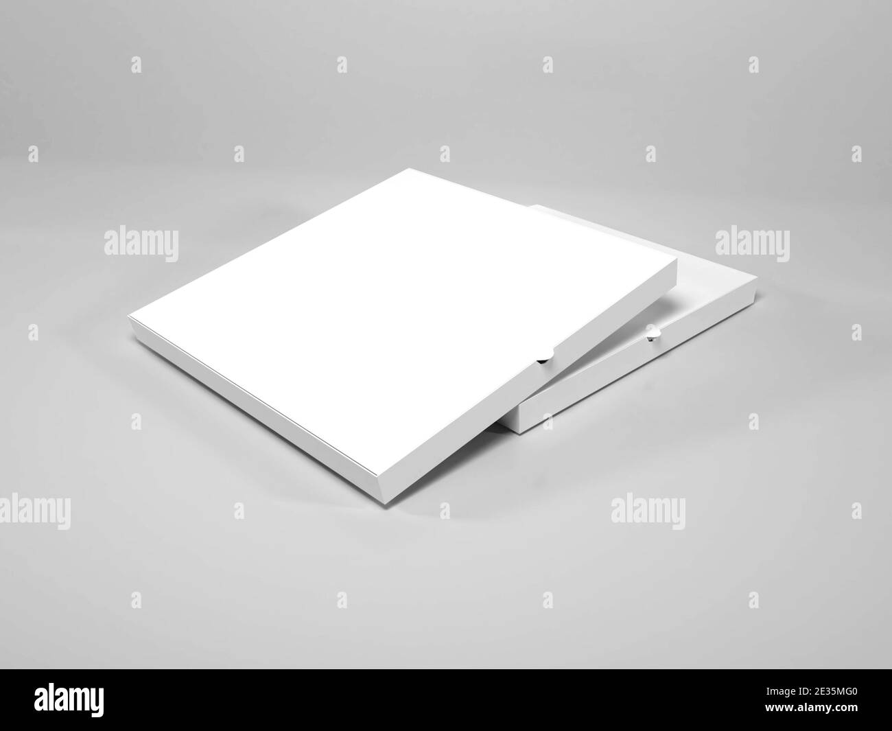 Realistic Pizza Box 3D Illustration Mockup Scene on Isolated Background ...