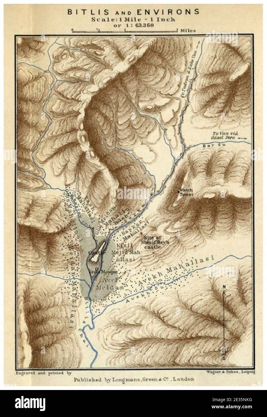 Lynch map Bitlis and environs Stock Photo - Alamy