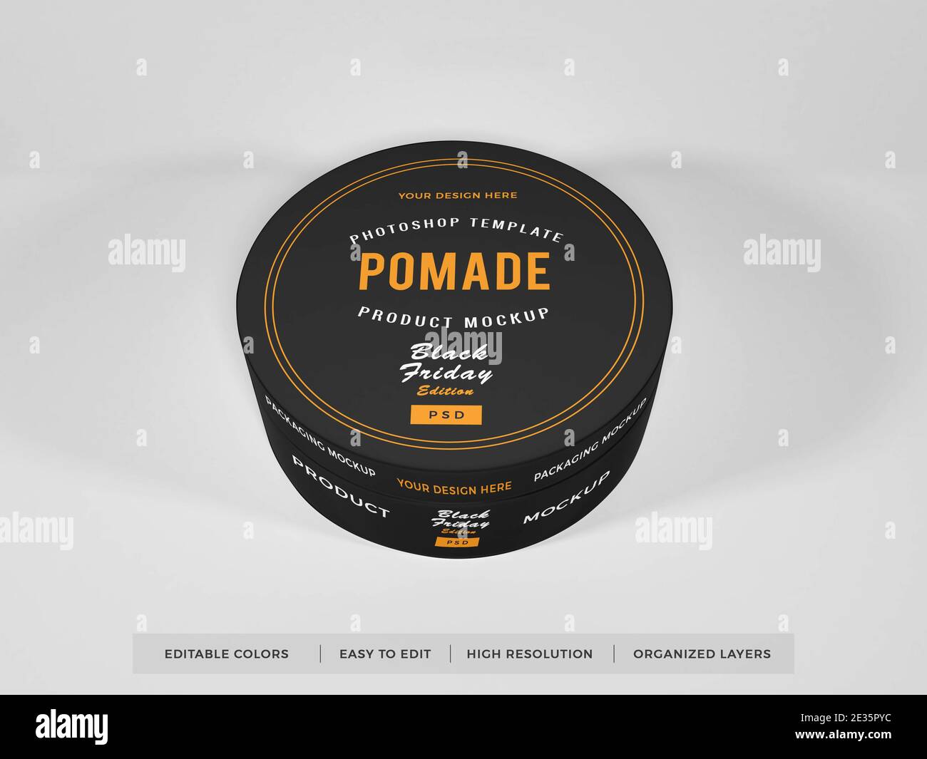 Realistic Pomade Packaging 3D Illustration Mockup Scene on Isolated ...