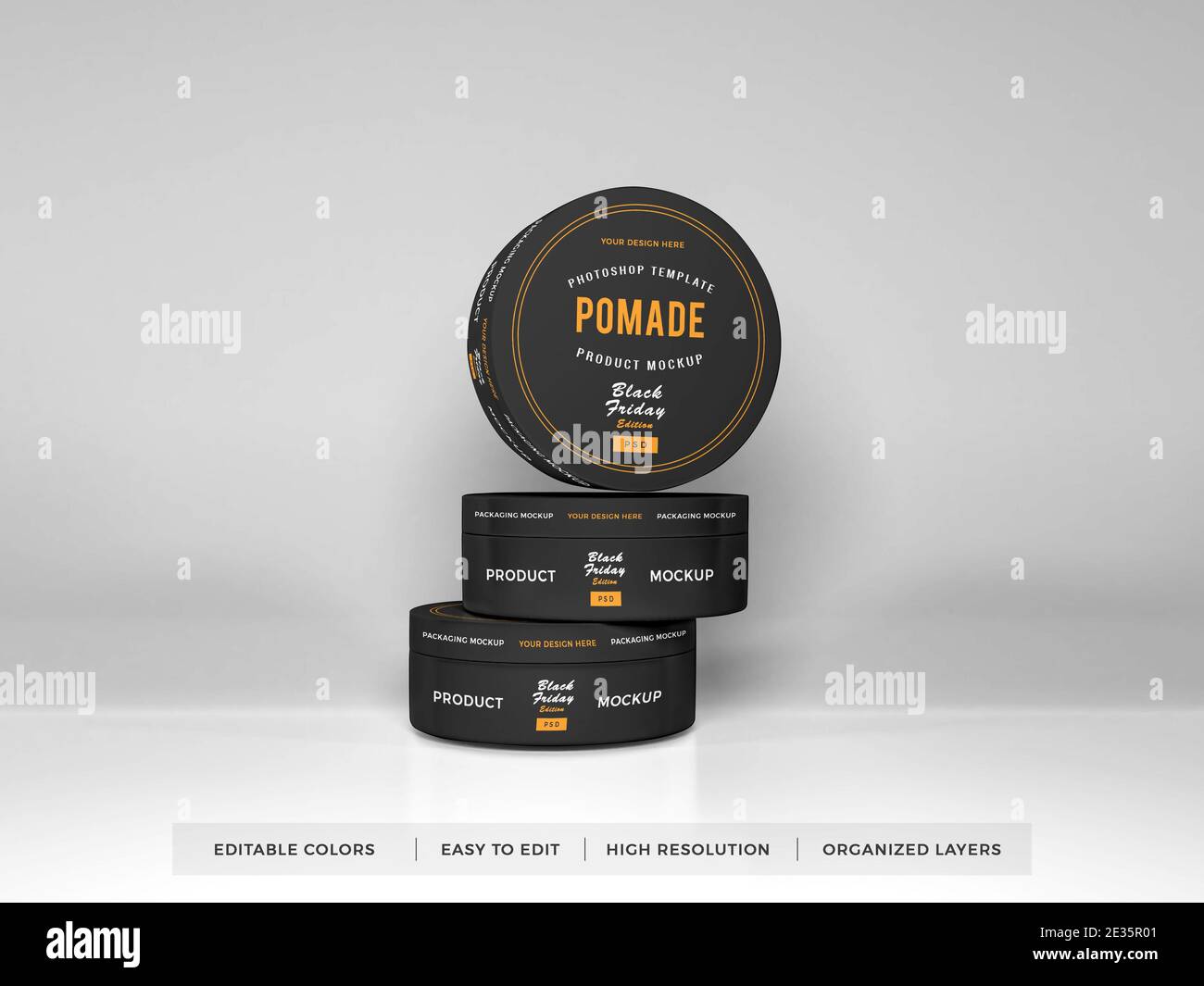 Realistic Pomade Packaging 3D Illustration Mockup Scene on Isolated ...