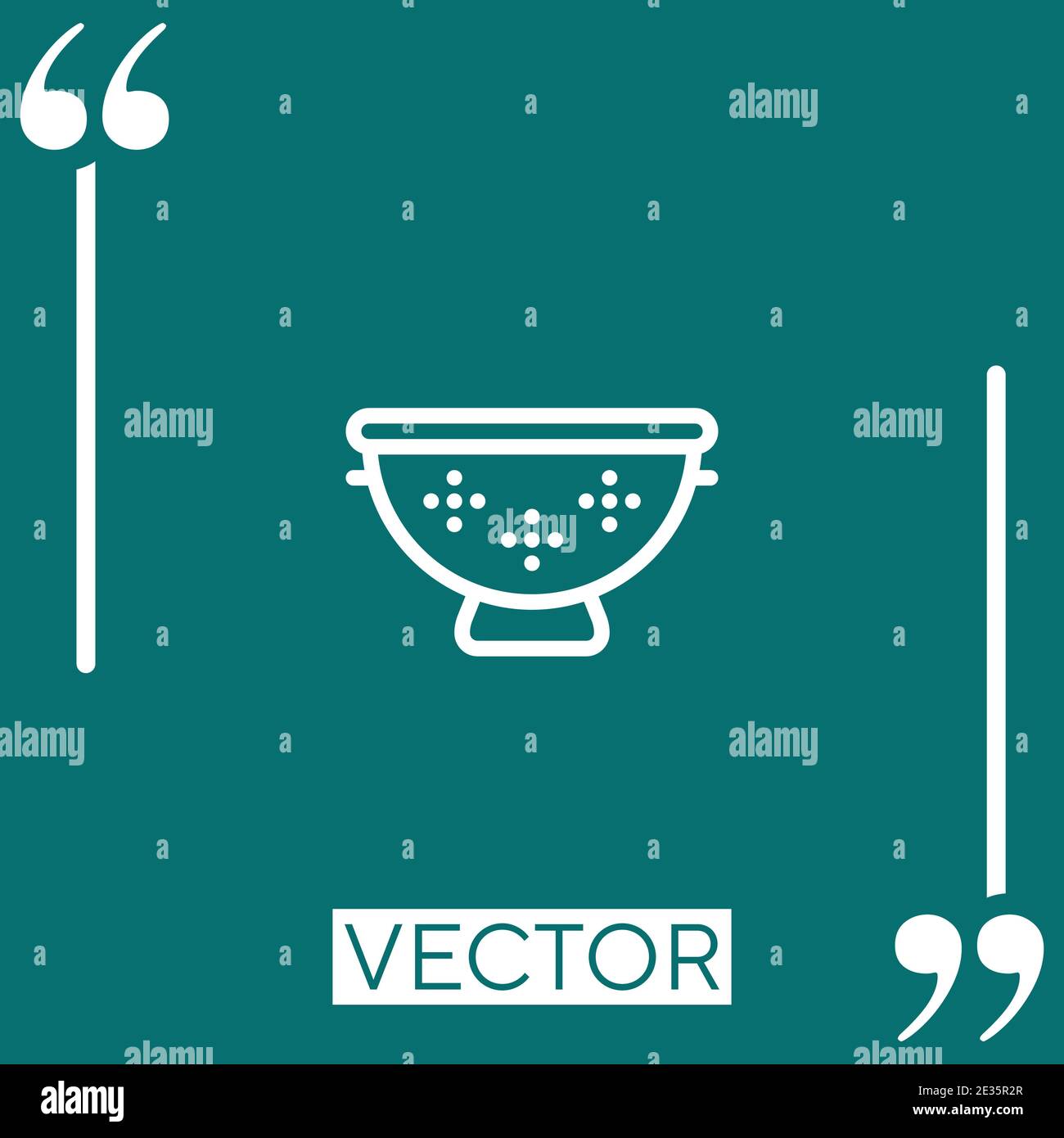 strainer vector icon Linear icon. Editable stroke line Stock Vector ...