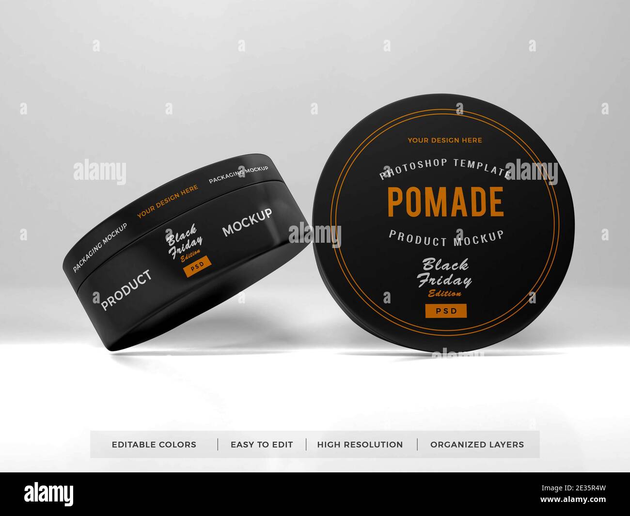 Realistic Pomade Packaging 3D Illustration Mockup Scene on Isolated ...