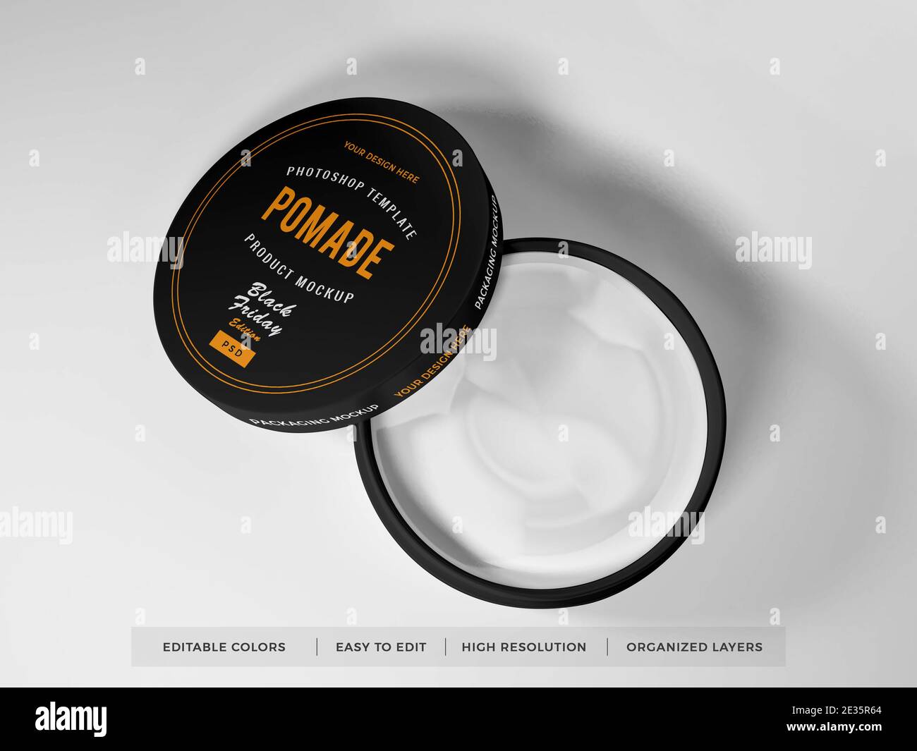 Realistic Pomade Packaging 3D Illustration Mockup Scene on Isolated ...