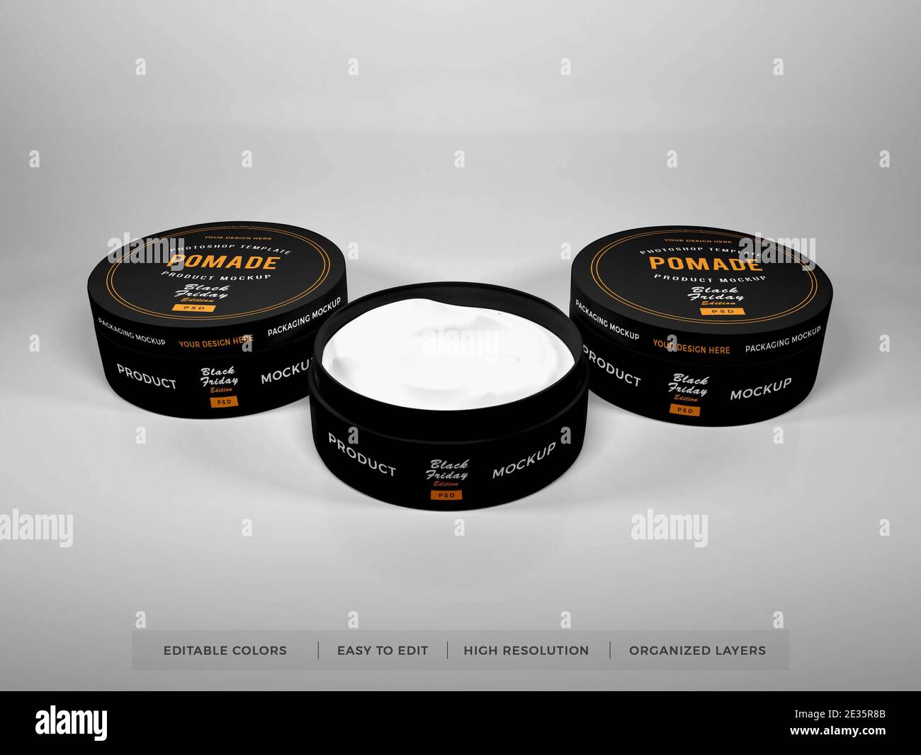 Realistic Pomade Packaging 3D Illustration Mockup Scene on Isolated ...