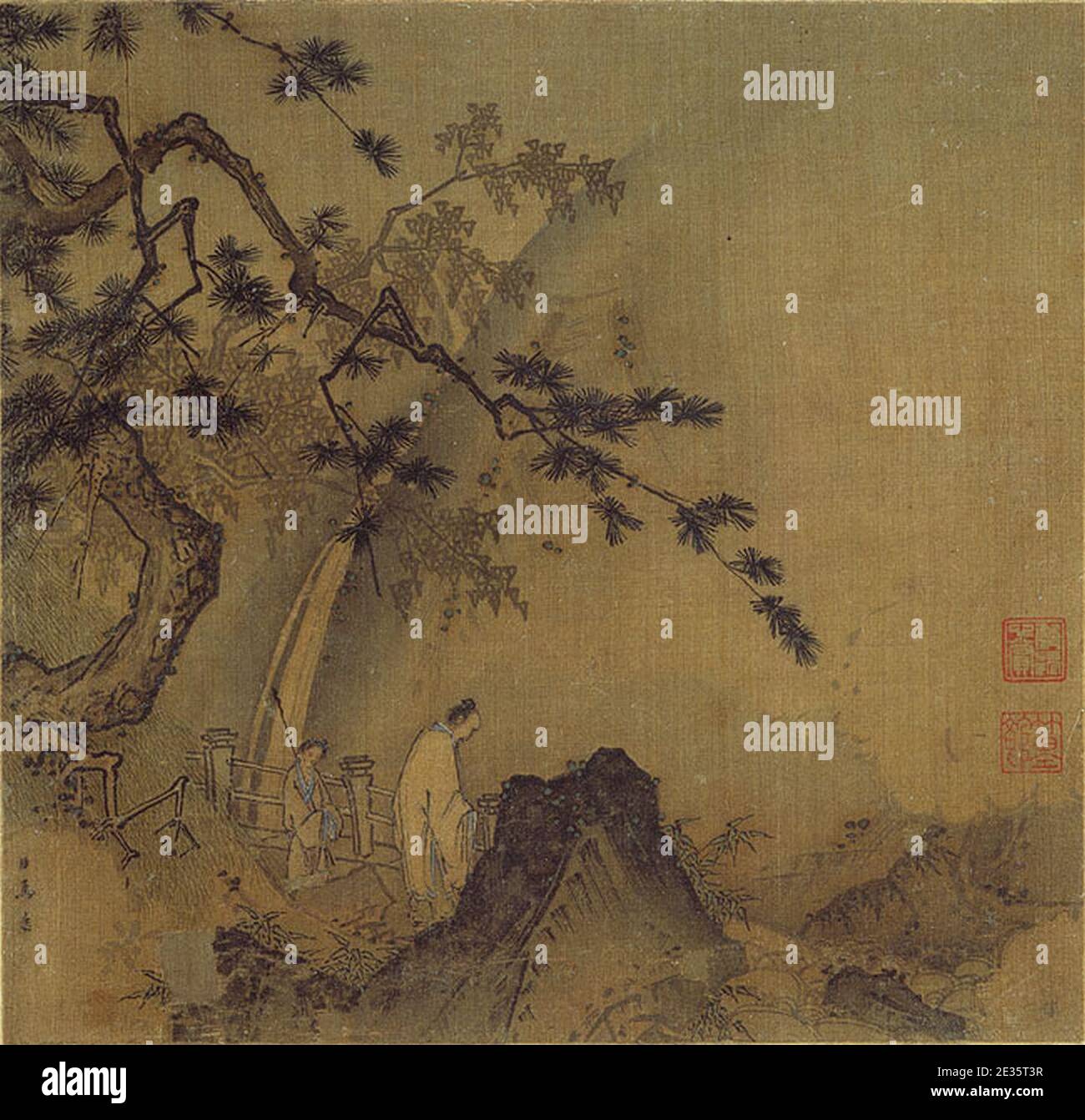 Ma Yuan - Scholar by a Waterfall Stock Photo - Alamy