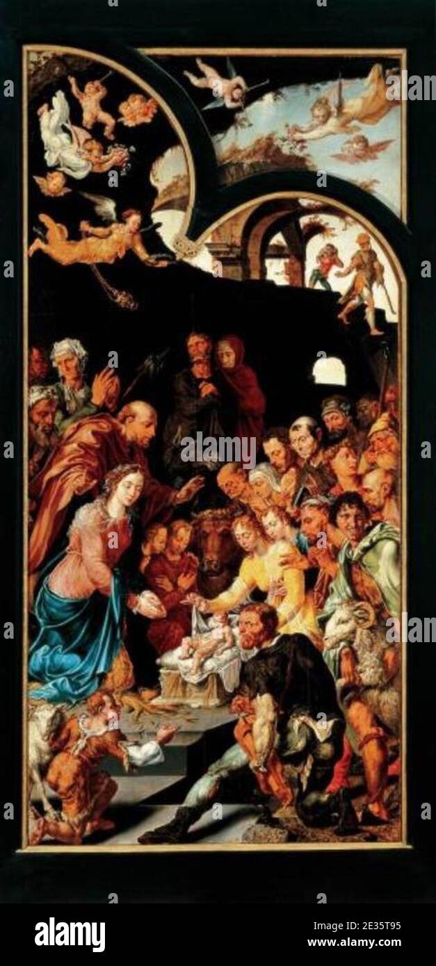 Maarten van Heemskerck en Cornelis Cornelisz. van Haarlem - De aanbidding van de herders ...