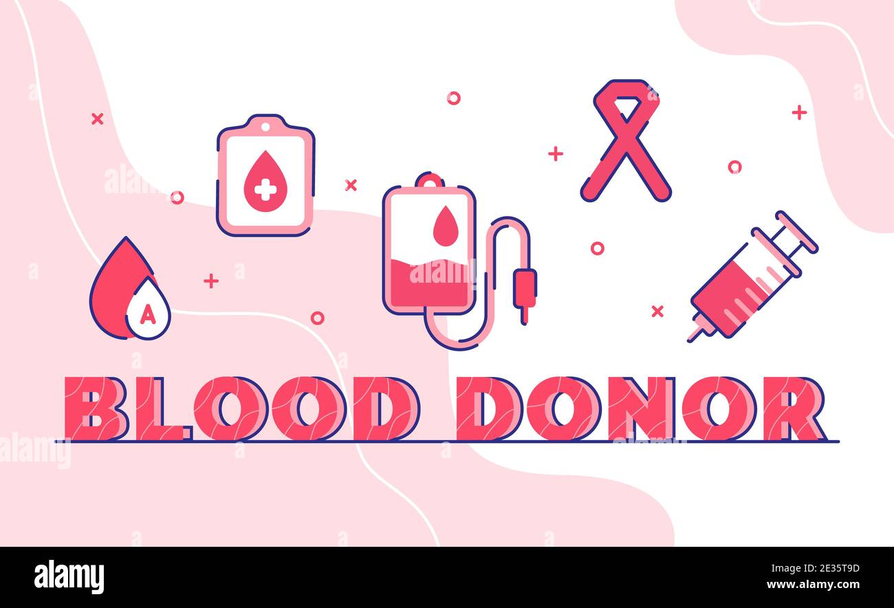 blood donor typography word art background of blood drop pack bag ...