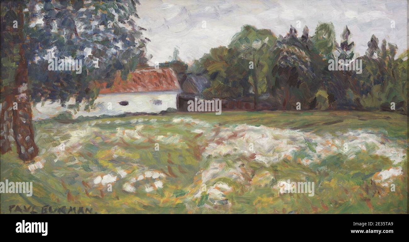 Maastik valge majaga, Paul Burman Stock Photo - Alamy