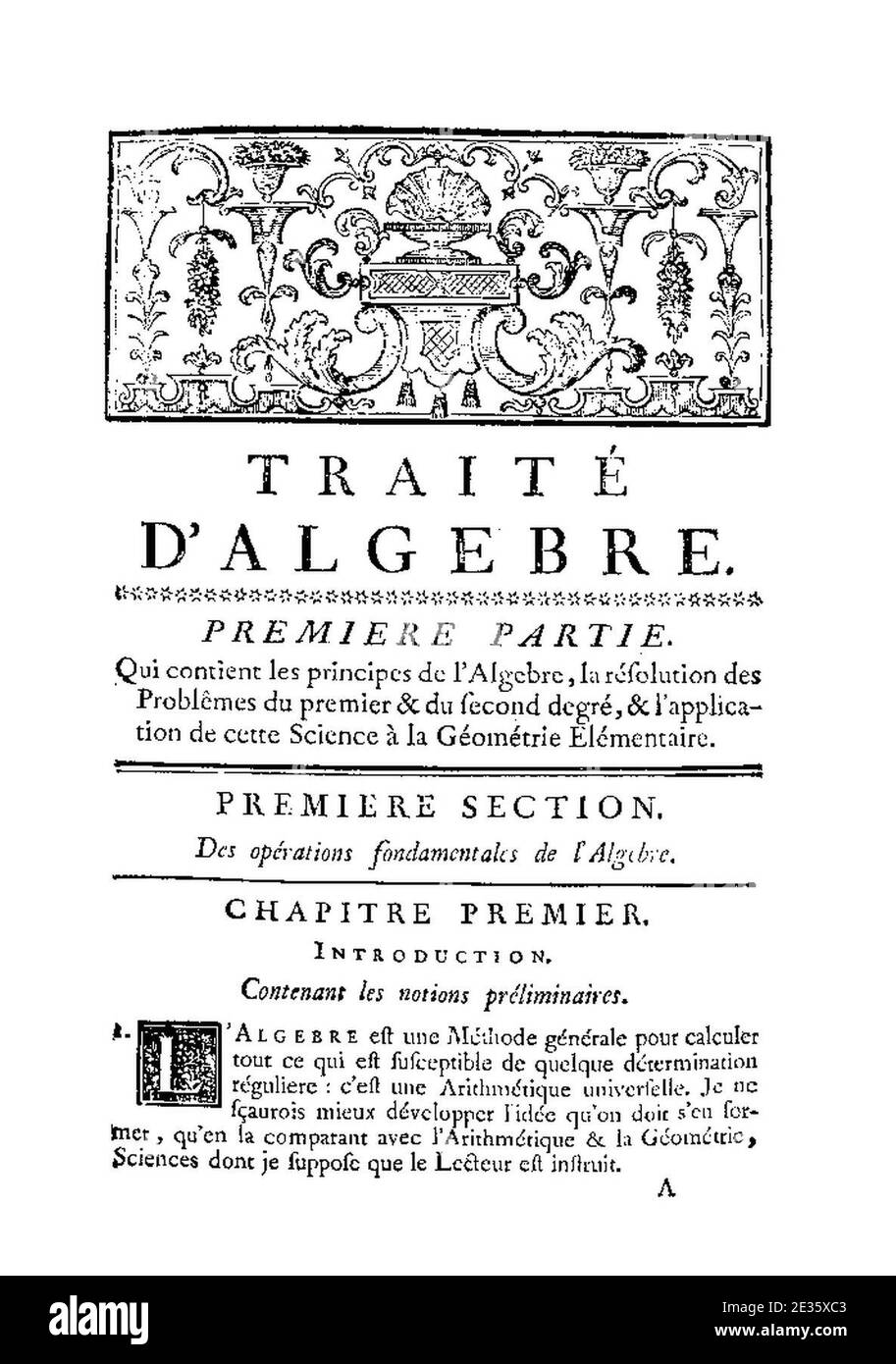 History of algebra hi-res stock photography and images - Alamy