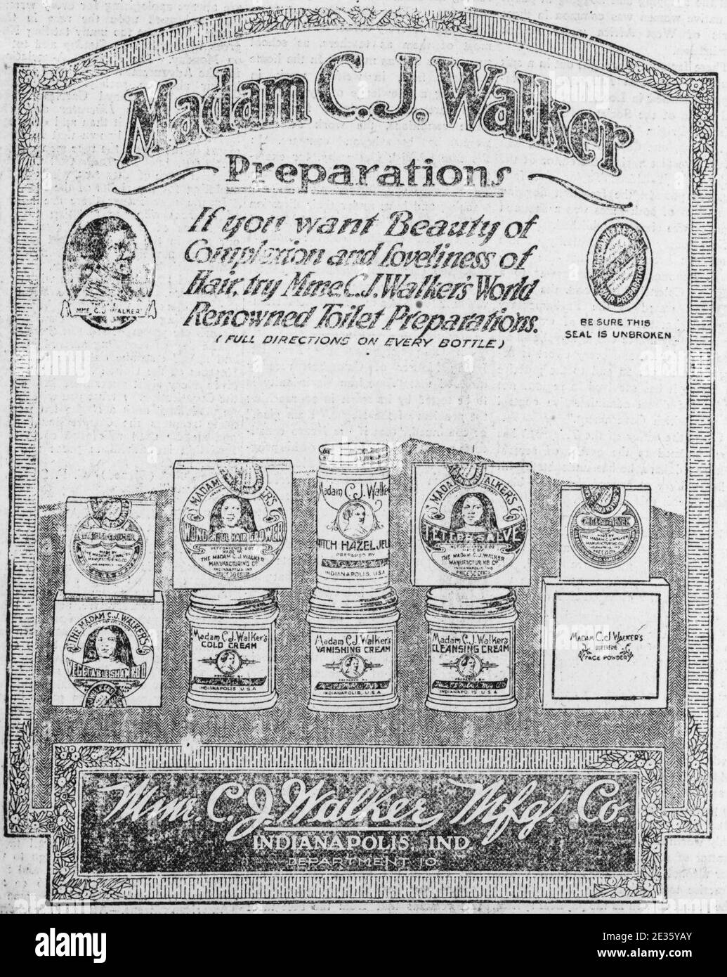 Madam walker hi-res stock photography and images - Alamy