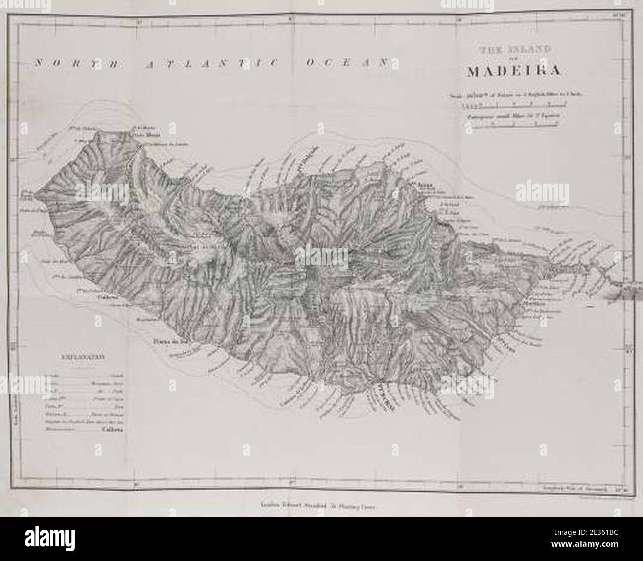 Madeira - Its Scenery, and how to See It (1882) - Map of Madeira Stock ...