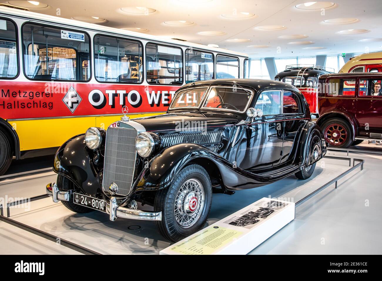 STUTTGART, GERMANY, 2019: Vintage retro old classic car bus Mercedes ...