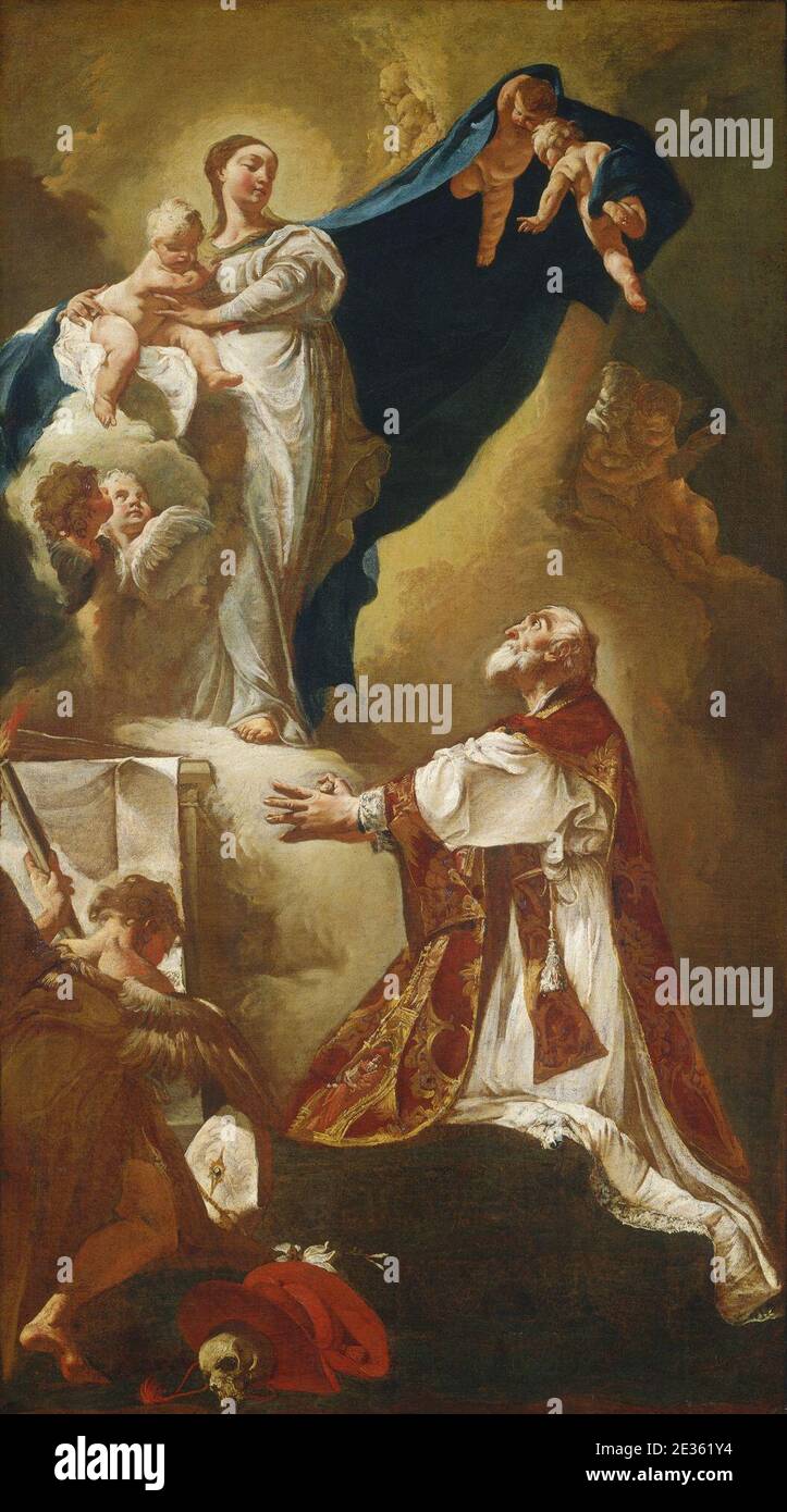 Madonna And Child Appearing To Saint Philip Neri Sc1119 Stock Photo Alamy
