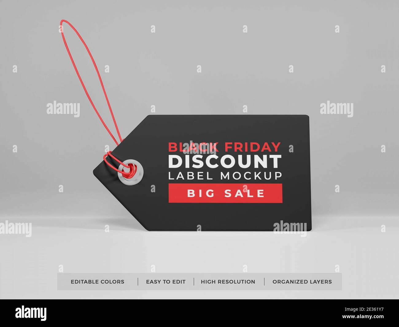 Realistic Price Tag Label 3D Illustration Mockup Scene on Isolated ...
