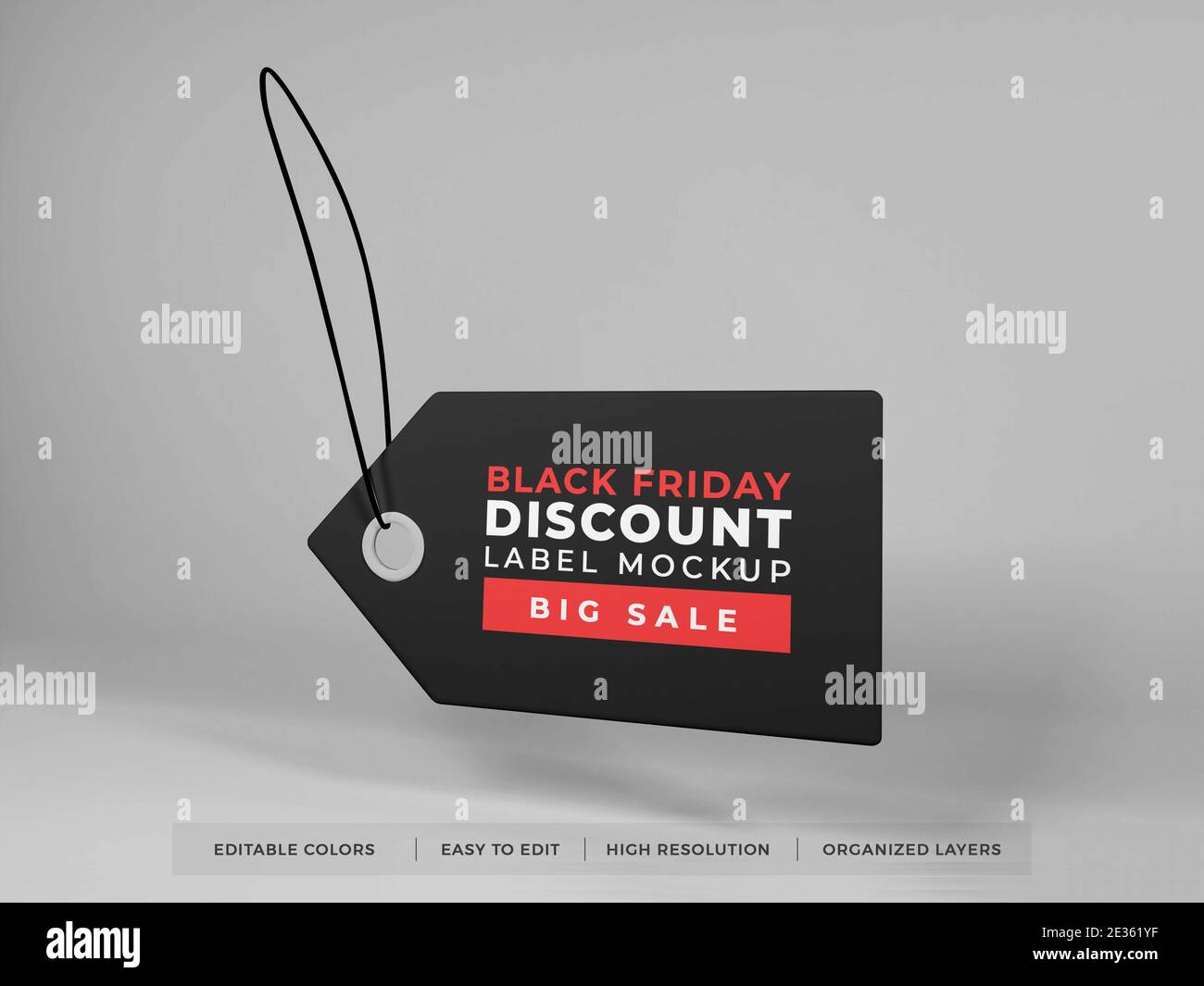 Realistic Price Tag Label 3D Illustration Mockup Scene on Isolated ...