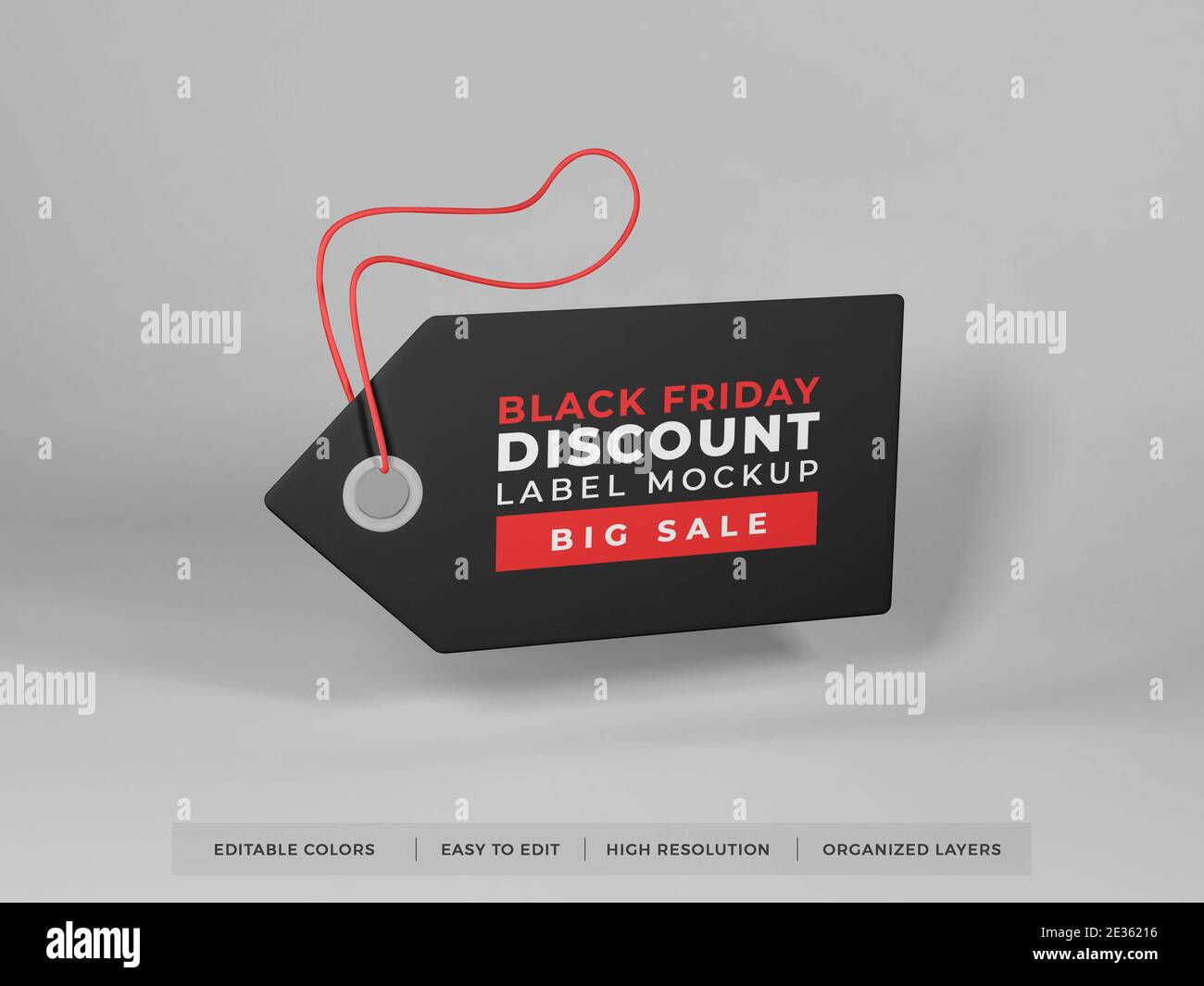 Realistic Price Tag Label 3D Illustration Mockup Scene on Isolated ...