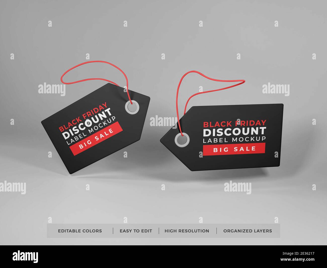 Realistic Price Tag Label 3D Illustration Mockup Scene on Isolated ...