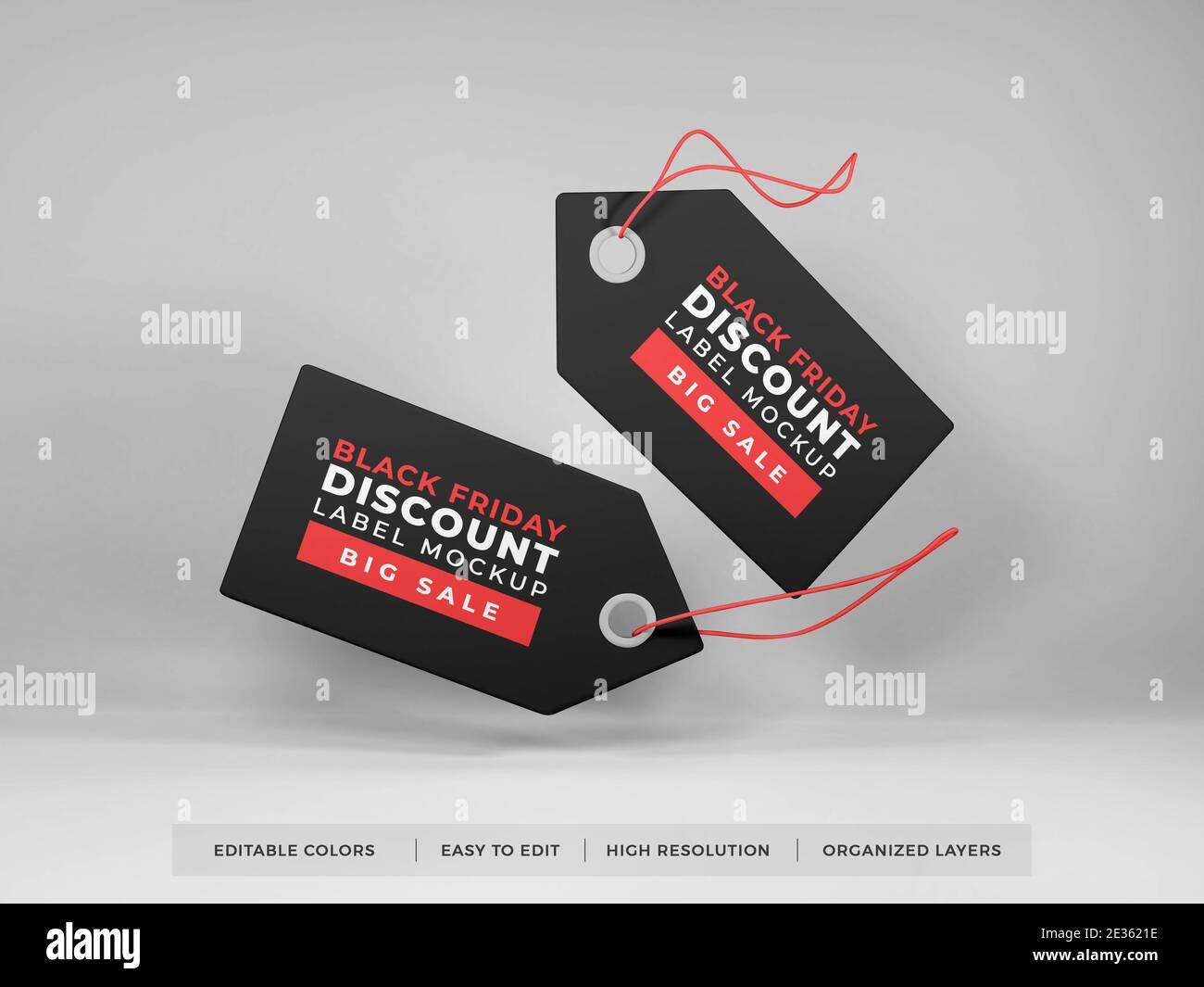 Realistic Price Tag Label 3D Illustration Mockup Scene on Isolated ...