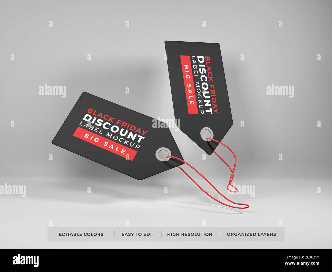 Realistic Price Tag Label 3D Illustration Mockup Scene on Isolated ...
