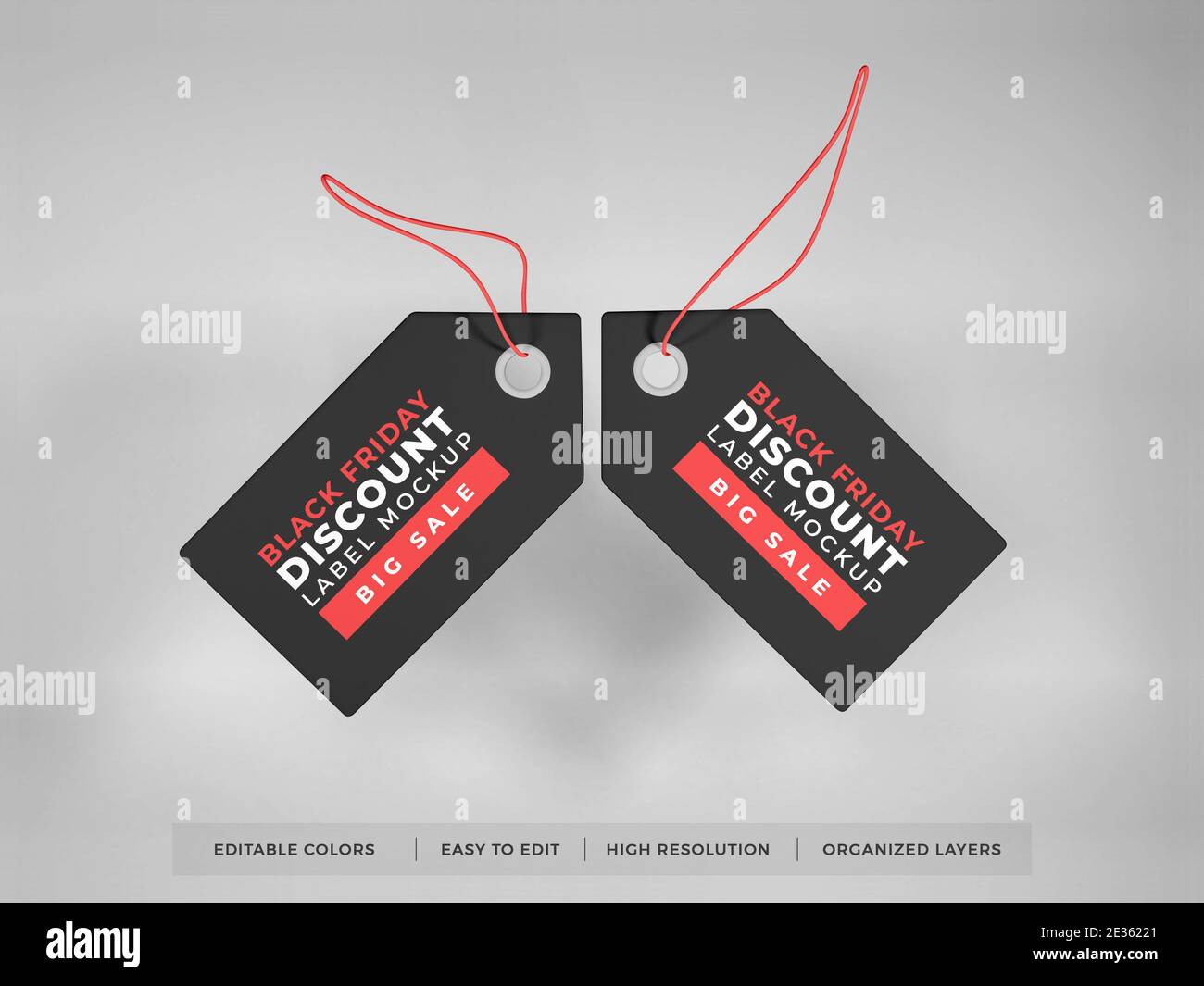 Realistic Price Tag Label 3D Illustration Mockup Scene on Isolated ...