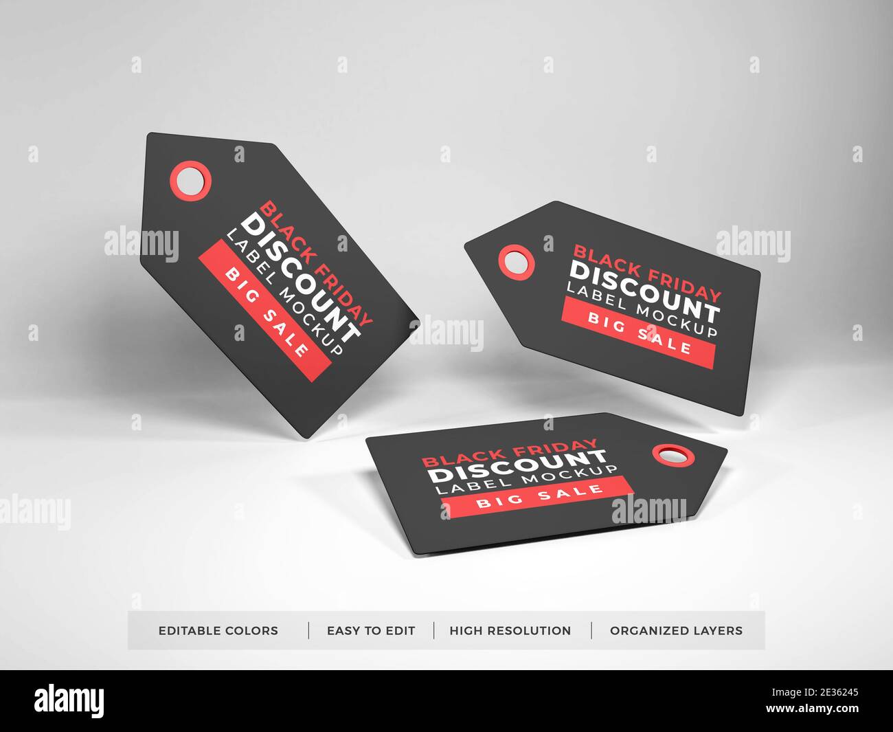 Realistic Price Tag Label 3D Illustration Mockup Scene on Isolated ...