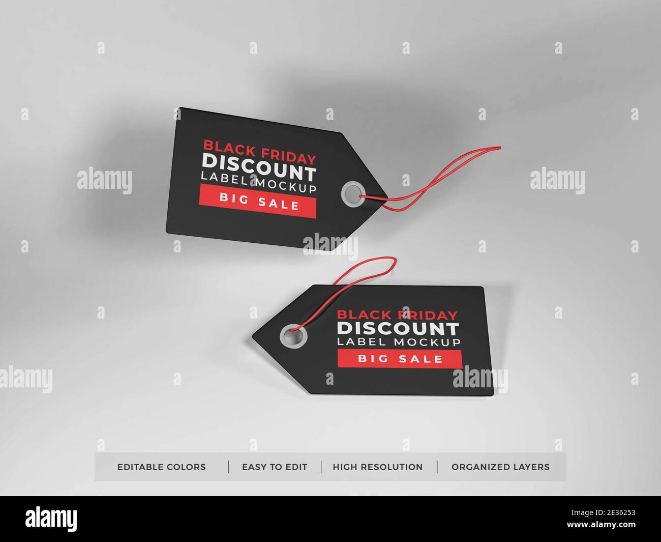 Realistic Price Tag Label 3D Illustration Mockup Scene on Isolated ...