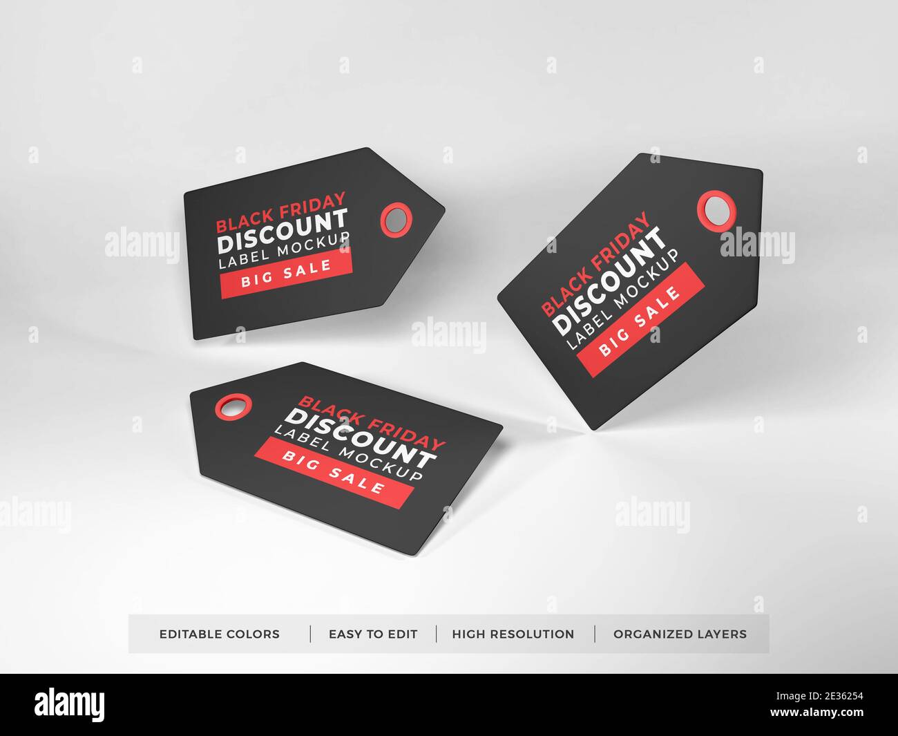 Realistic Price Tag Label 3D Illustration Mockup Scene on Isolated ...