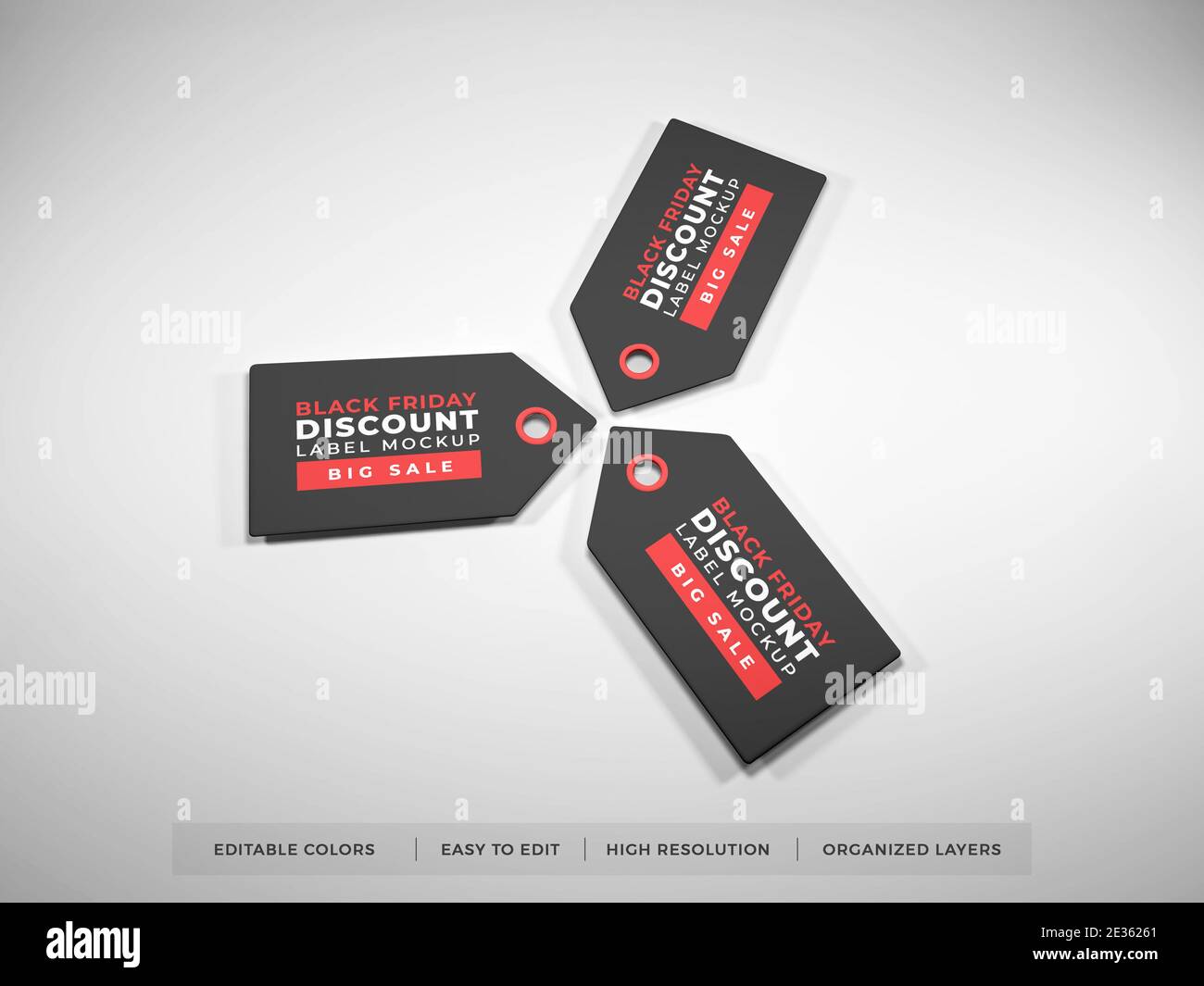 Realistic Price Tag Label 3D Illustration Mockup Scene on Isolated ...