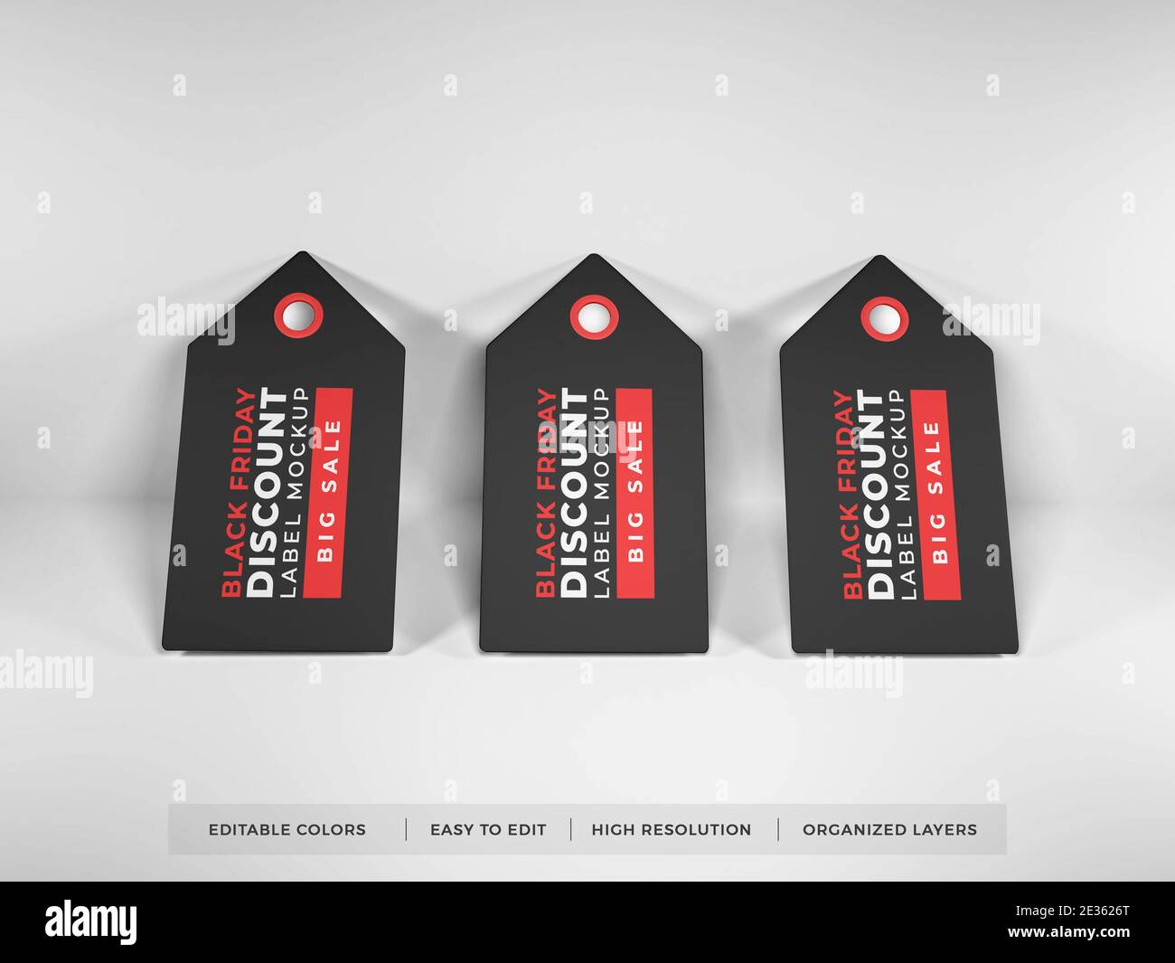 Realistic Price Tag Label 3D Illustration Mockup Scene on Isolated ...