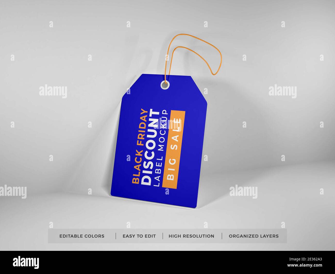 Realistic Price Tag Label 3D Illustration Mockup Scene on Isolated ...