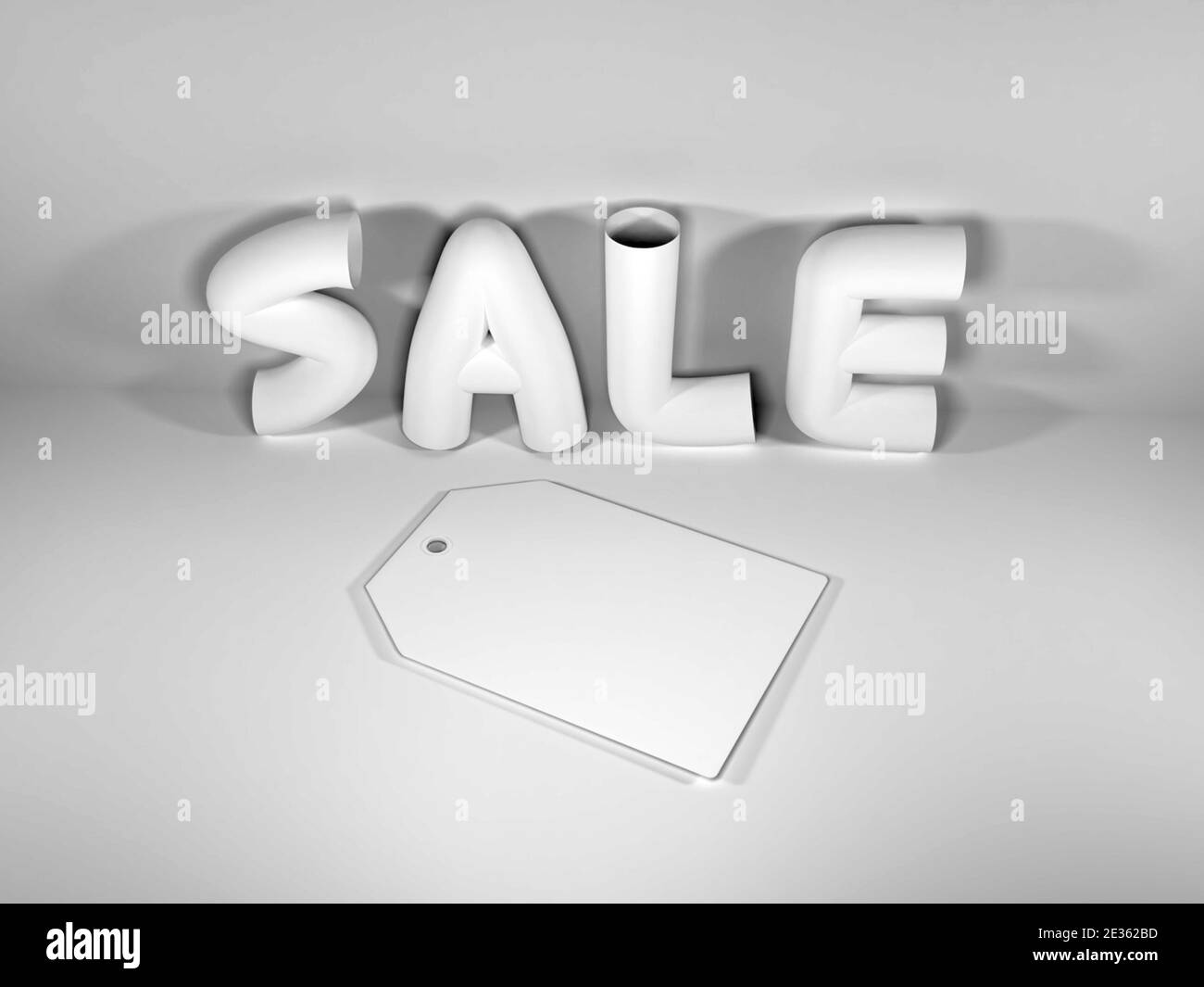 Realistic Price Tag Label 3D Illustration Mockup Scene on Isolated ...