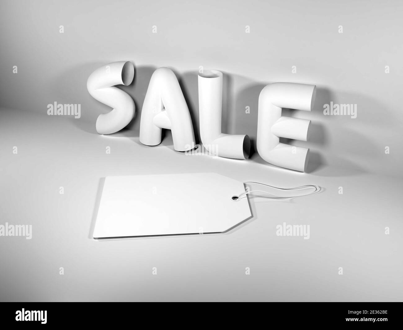 Realistic Price Tag Label 3D Illustration Mockup Scene on Isolated ...