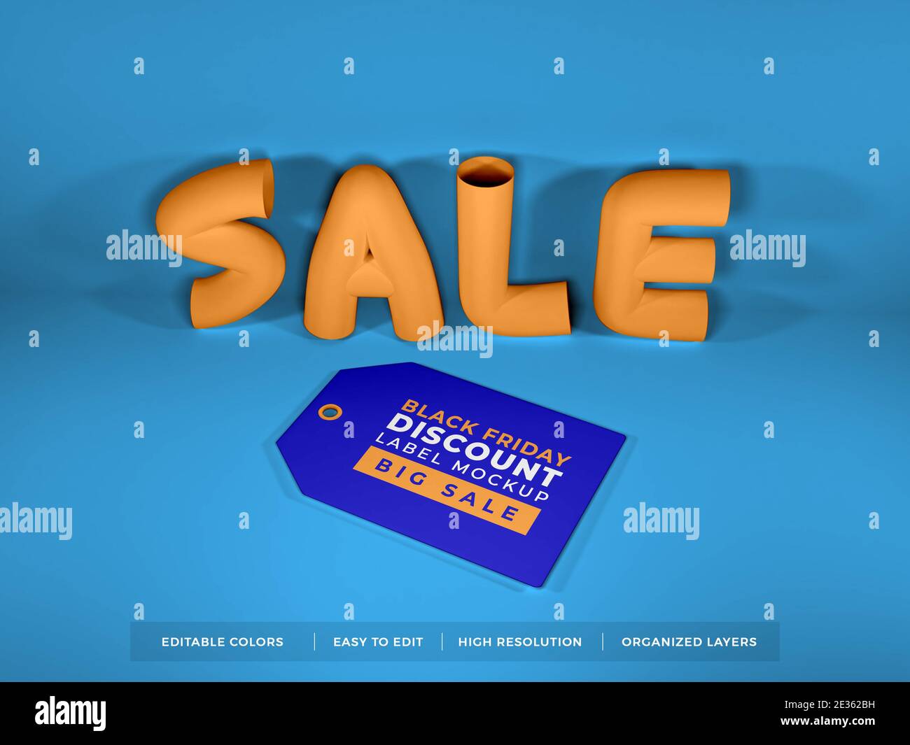 Realistic Price Tag Label 3D Illustration Mockup Scene on Isolated ...