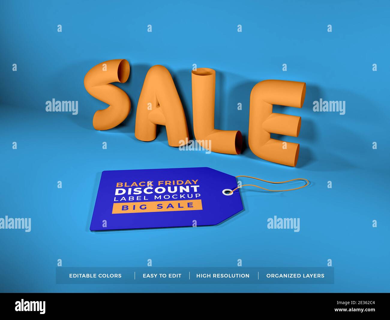 Realistic Price Tag Label 3D Illustration Mockup Scene on Isolated ...