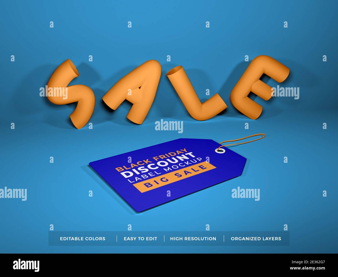 Realistic Price Tag Label 3D Illustration Mockup Scene on Isolated ...