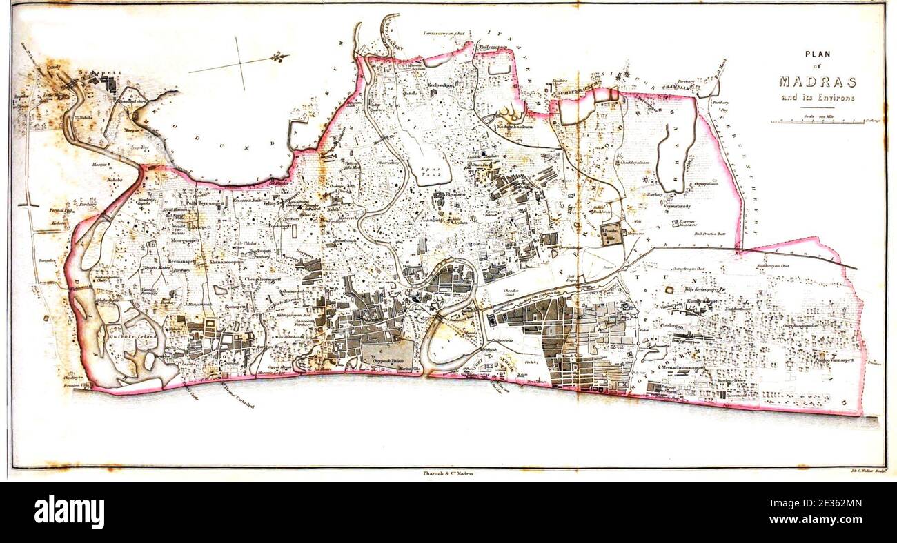 Madras map 1854 Stock Photo - Alamy