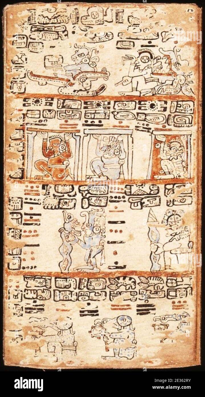 Madrid Codex page Stock Photo - Alamy