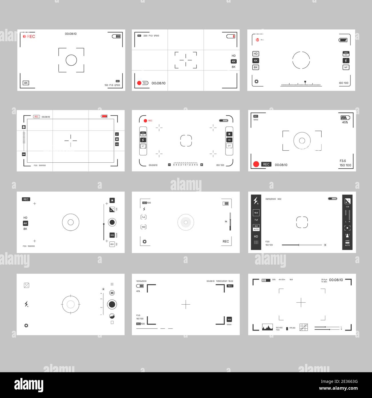 Camera viewfinder frame focus target Stock Vector Images - Alamy
