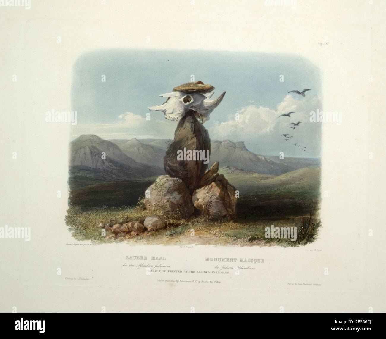 Magic pile erected by the Assiniboin indians 0015v Stock Photo - Alamy