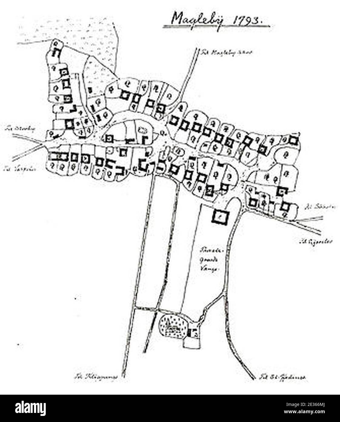 Magleby map 1793 Stock Photo - Alamy