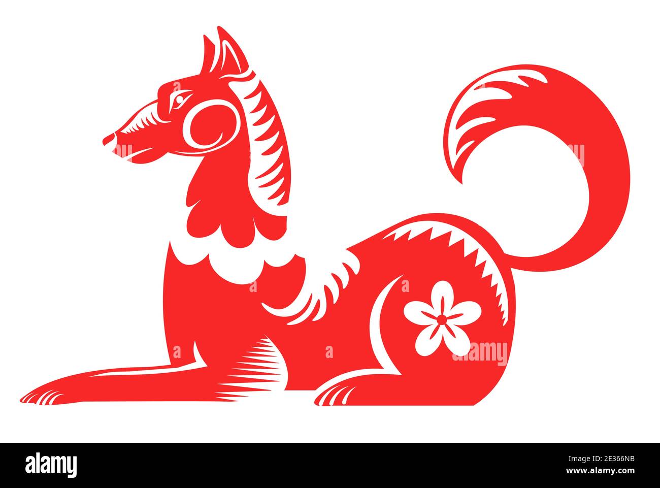 Dog Chinese horoscope sign, astrological symbol Stock Vector Image ...