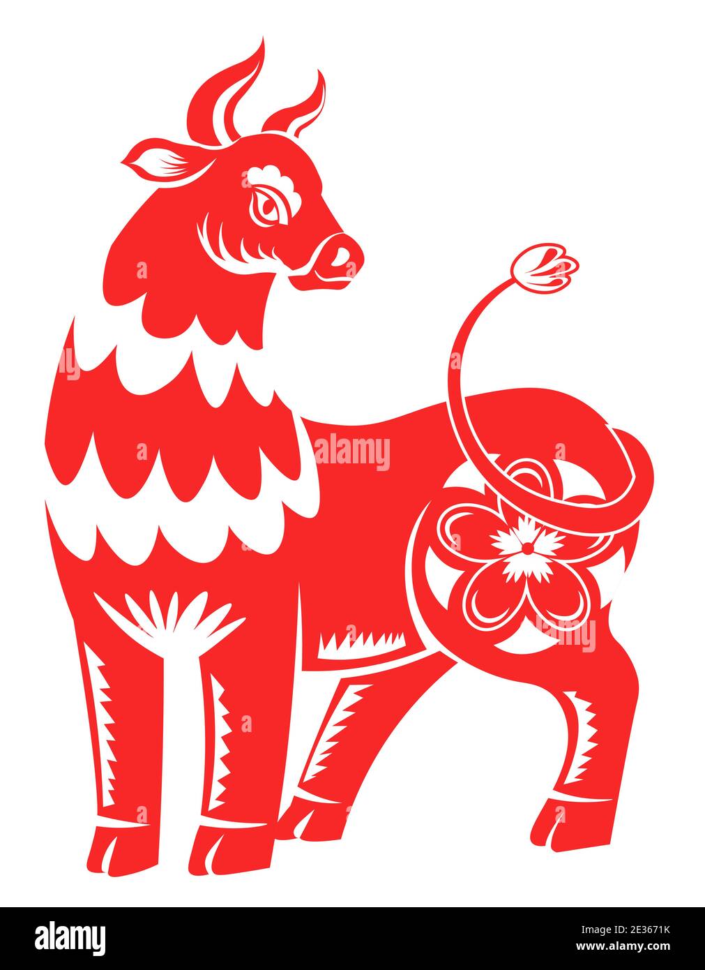 Chinese horoscope sign buffalo zodiac Stock Vector Images - Alamy