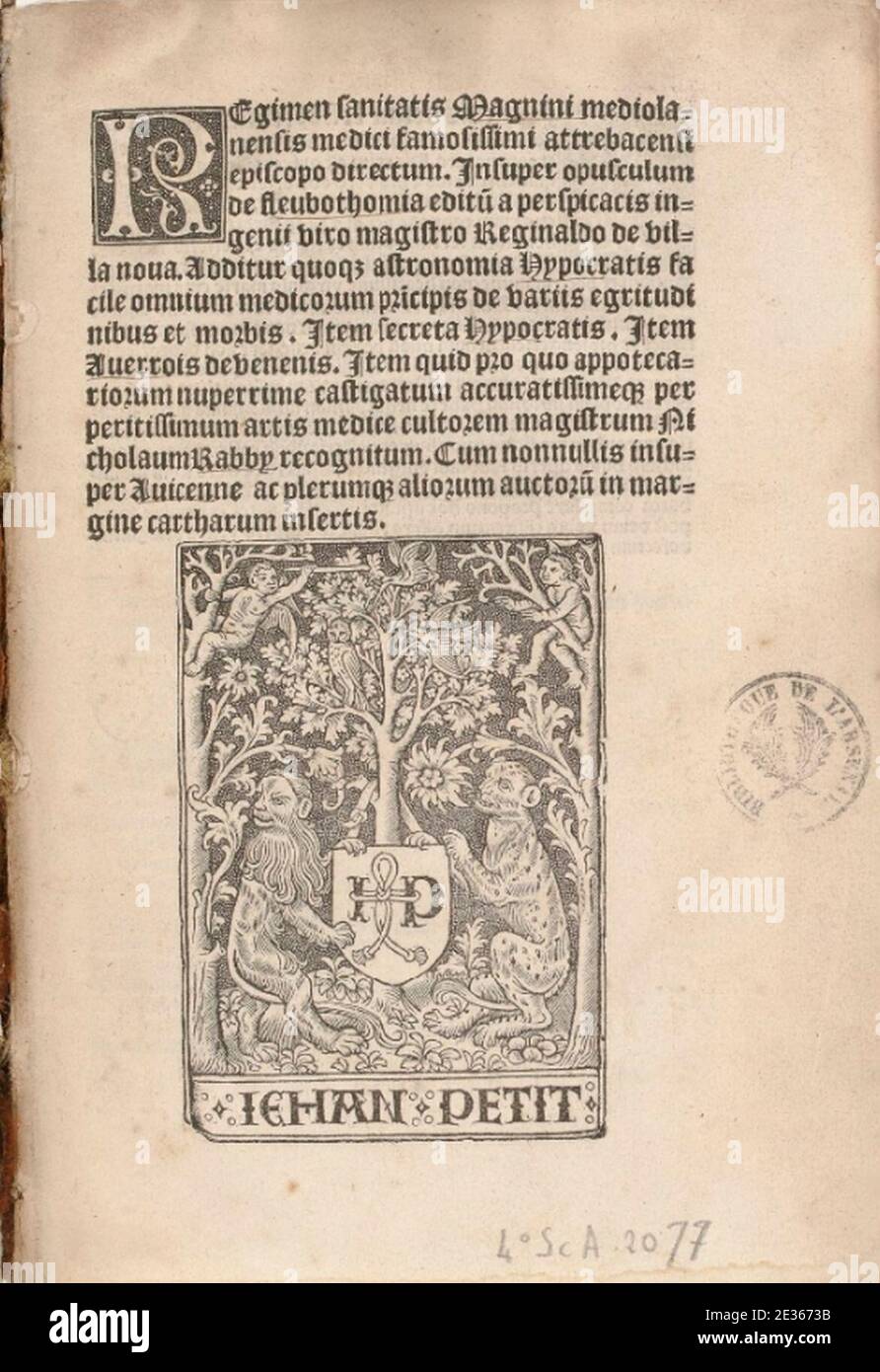 Magninus Mediolanensis etc 1506 title page Stock Photo - Alamy