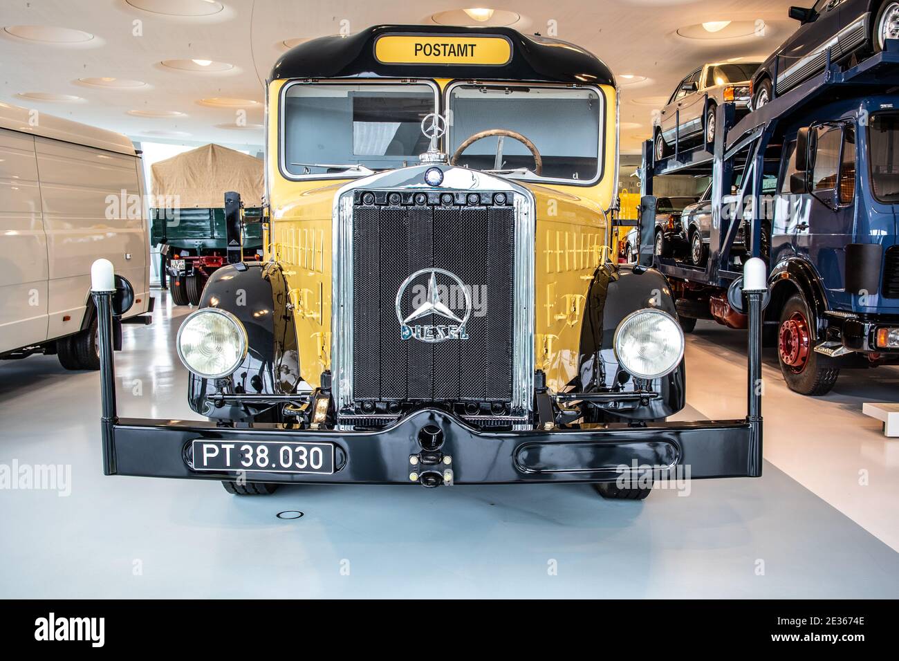 STUTTGART, GERMANY, 2019: 1938 Mercedes-Benz O 10000 mobile post office ...